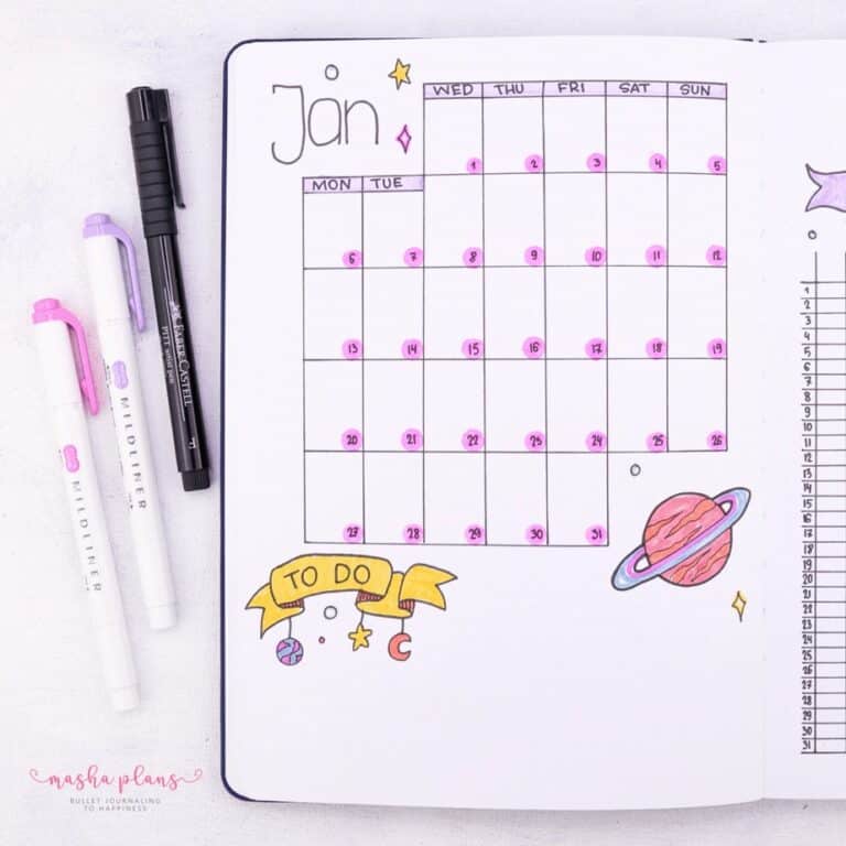 25 Creative and Useful Monthly Bullet Journal Page Ideas | Masha Plans