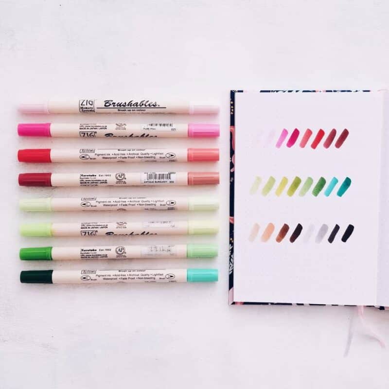 Kuretake Zig Brushables Brush Pens Review | Masha Plans