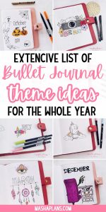 200+ Creative Bullet Journal Theme Ideas | Masha Plans