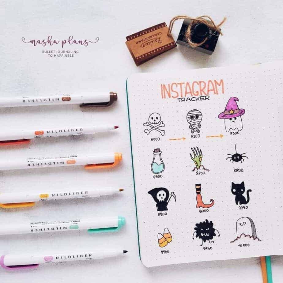 21+ Halloween Bullet Journal Doodles - Masha Plans