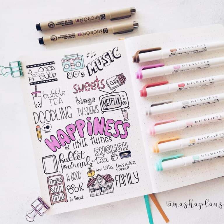 7 Inspiring Bullet Journal Page Ideas To Bring You Joy | Masha Plans