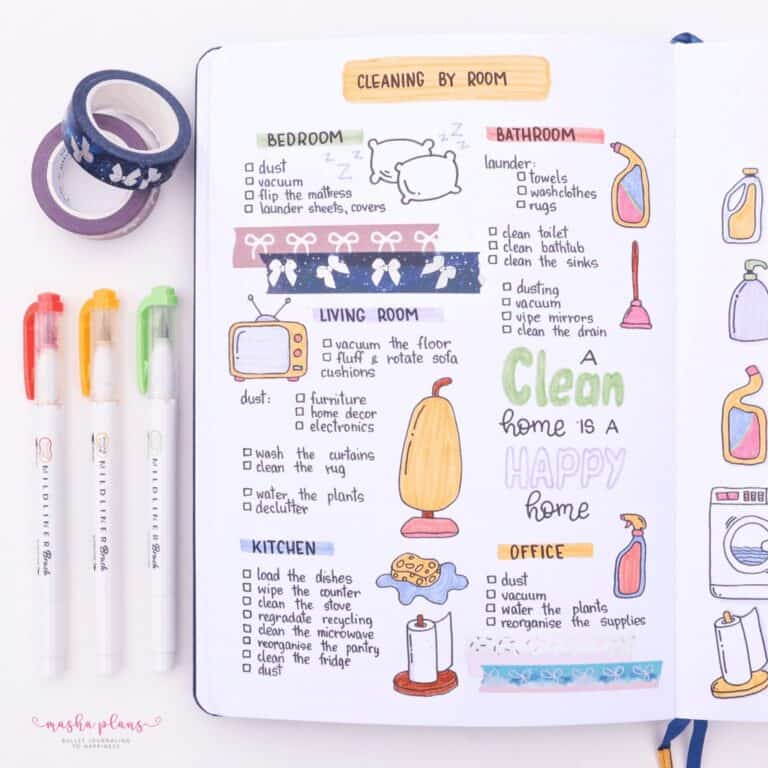 23 Bullet Journal Cleaning Tracker Ideas To Tackle Spring Cleaning ...
