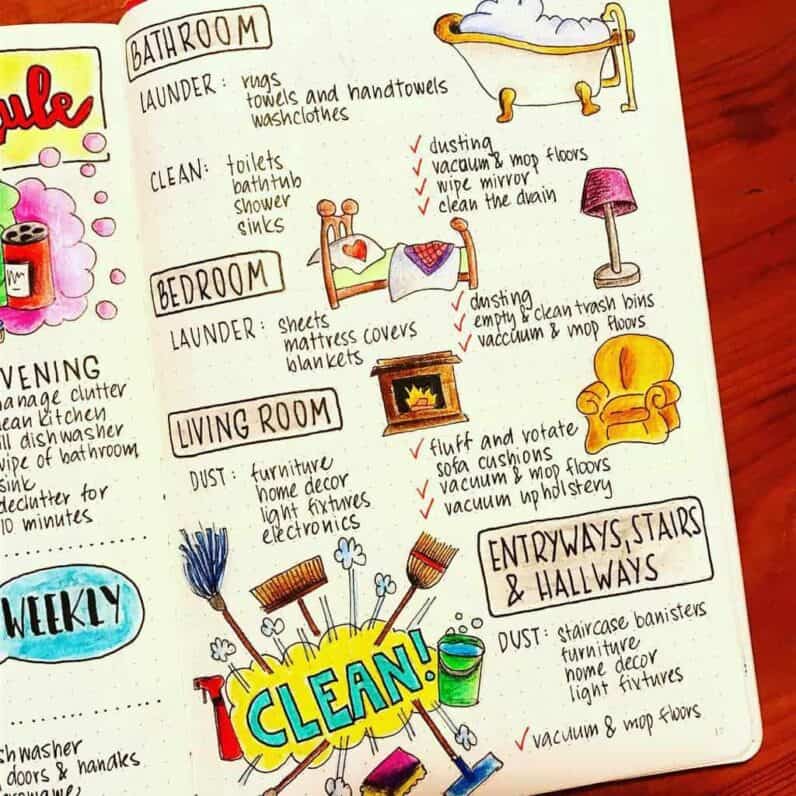 23 Bullet Journal Cleaning Tracker Ideas To Tackle Spring Cleaning ...