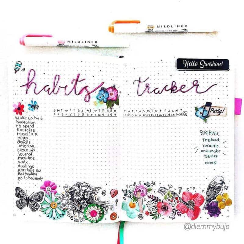 155+ Bullet Journal Habit Tracker Ideas | Masha Plans