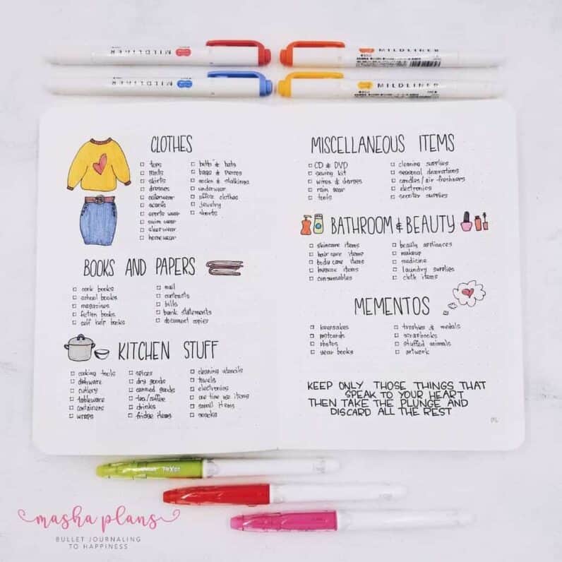 How To Manage Spring Cleaning With Your Bullet Journal | Masha Plans