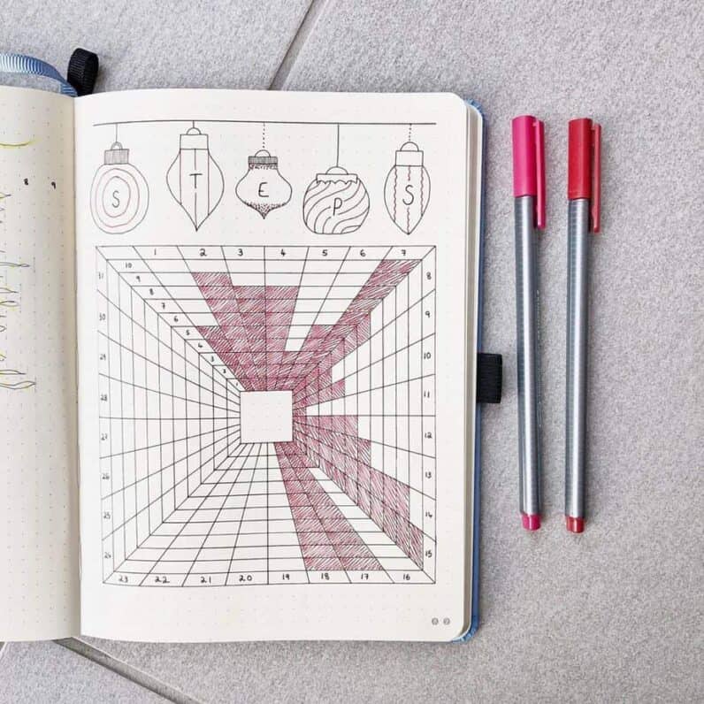 15 Step Tracker Bullet Journal Page Ideas