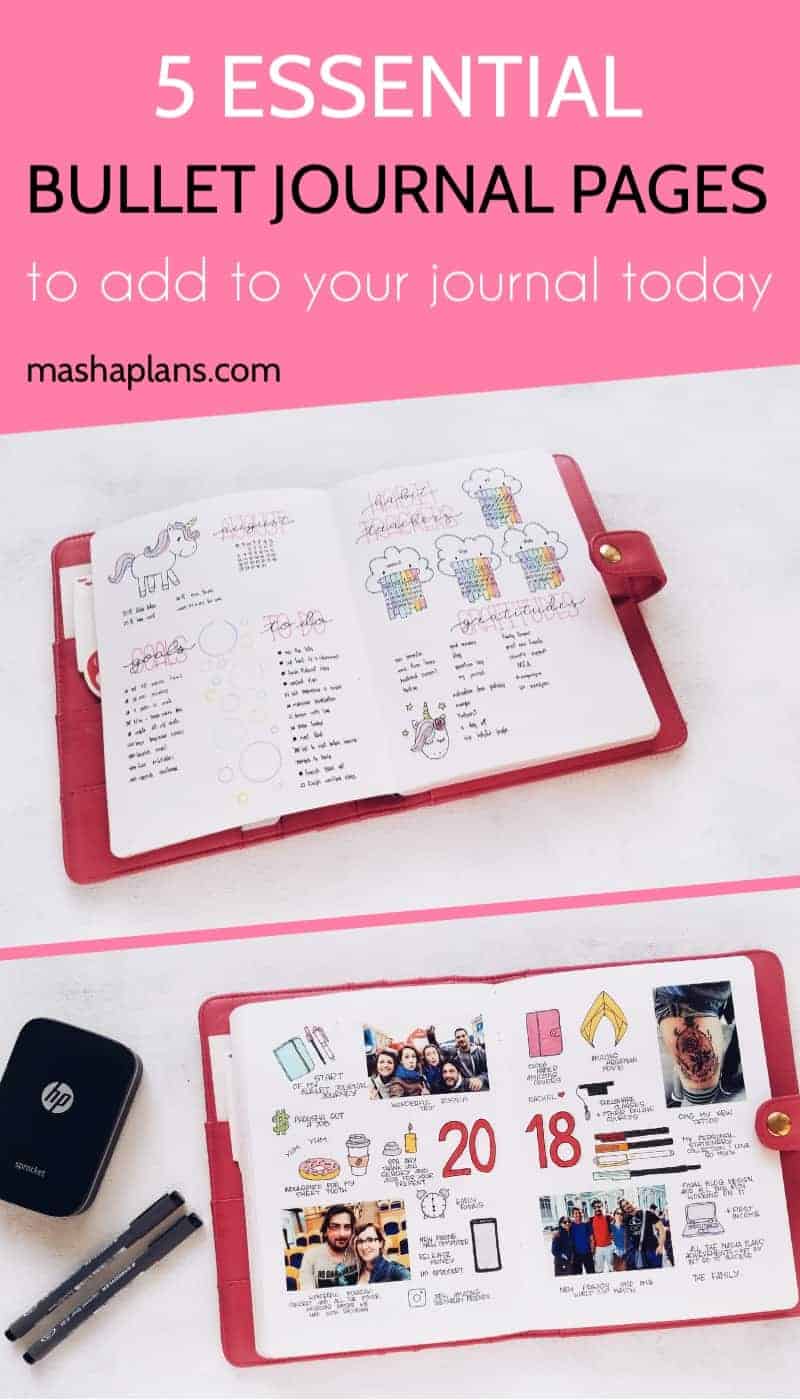 5 Essential Bullet Journal Page Ideas To Try Today | Masha Plans
