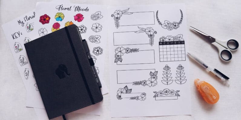 Floral Themed Free Printables For Your Bullet Journal | Masha Plans