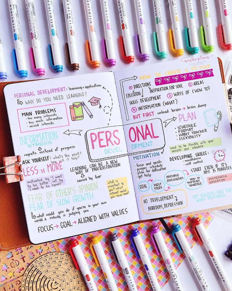 Stunning Bullet Journal School Notes Inspirations | Masha Plans