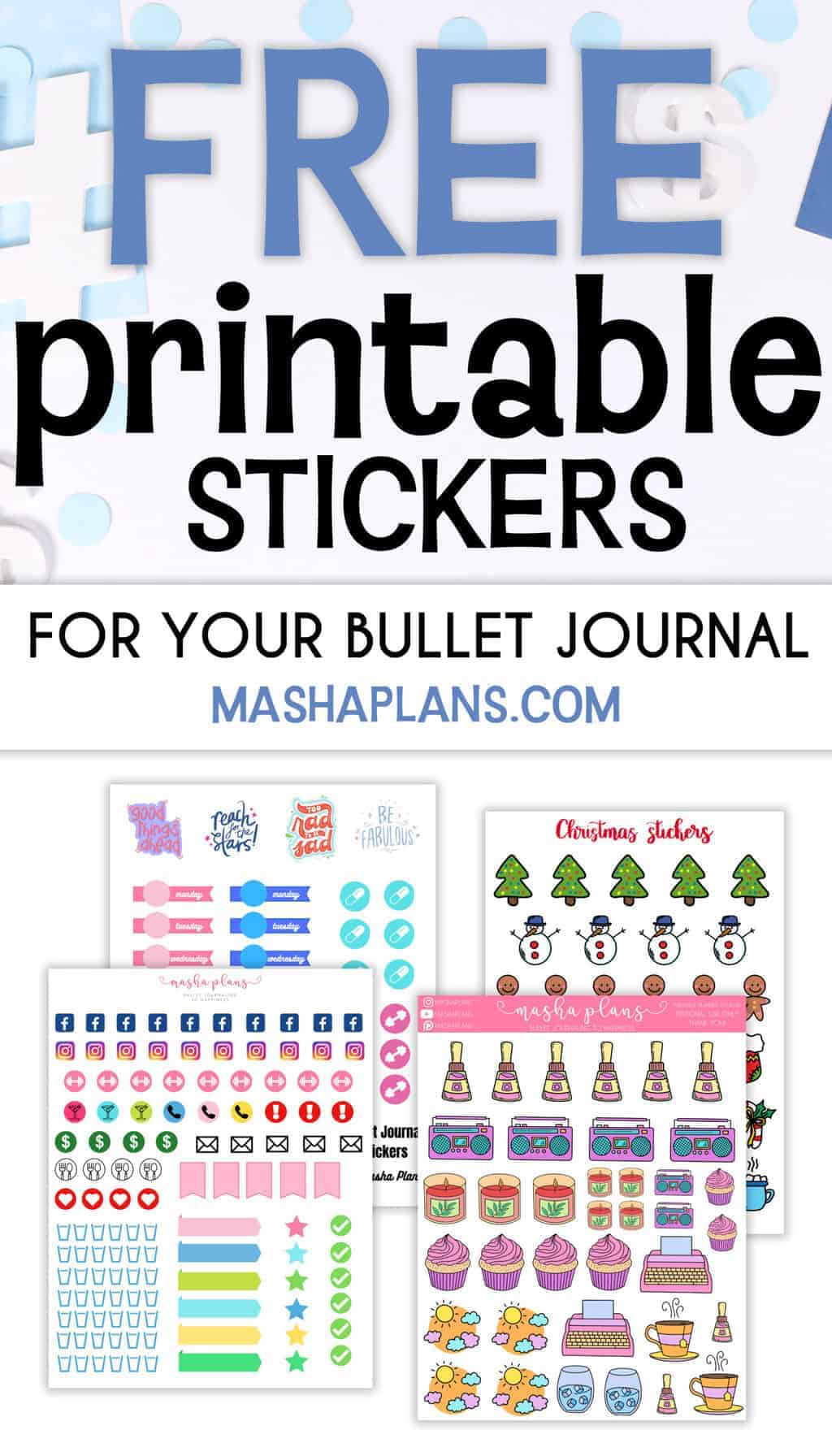 Free Printable Bullet Journal Stickers | Masha Plans