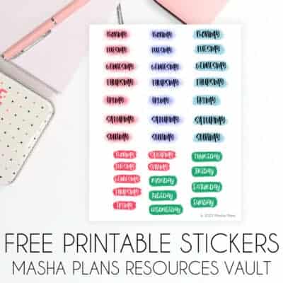 Free Printable Stickers for Your Bullet Journal - Masha Plans