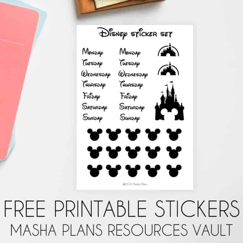 Free Printable Disney Stickers For Your Bullet Journal