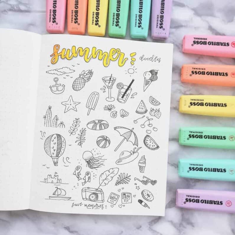Easy Summer Doodles to Transform Your Journal into a Sunny Paradise ...