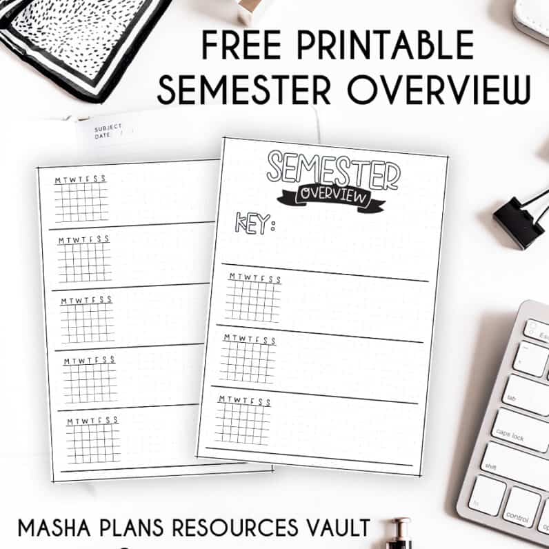 Free Study Bullet Journal Printables | Masha Plans