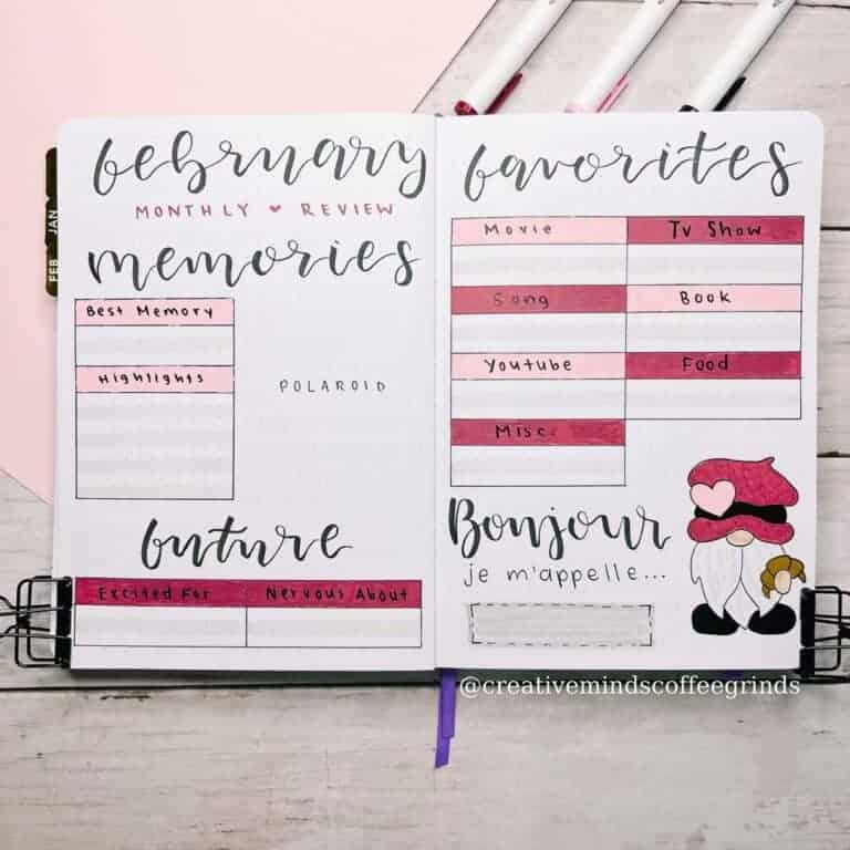 Monthly Review Bullet Journal Page Ideas | Masha Plans