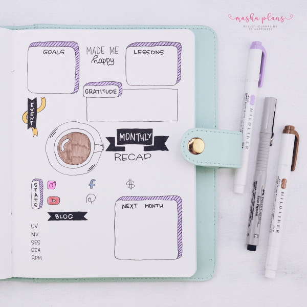 Why You Need A Monthly Review Page In Your Bullet Journal | Masha Plans