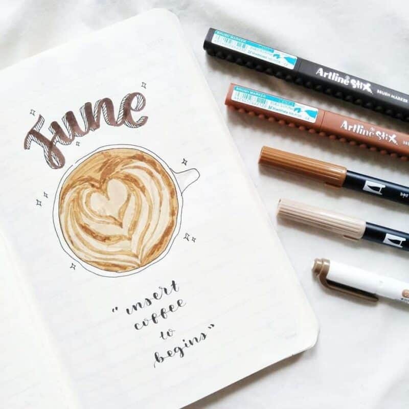 Coffee Bullet Journal Theme Inspirations | Masha Plan