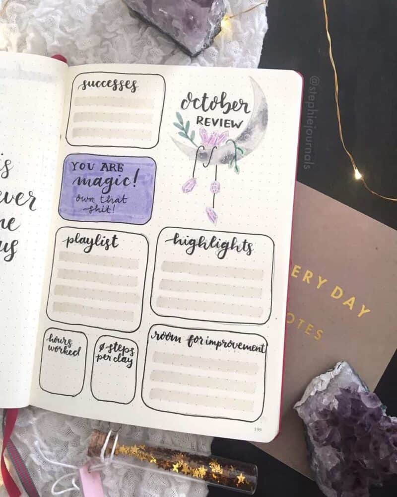 Why You Need A Monthly Review Page In Your Bullet Journal | Masha Plans