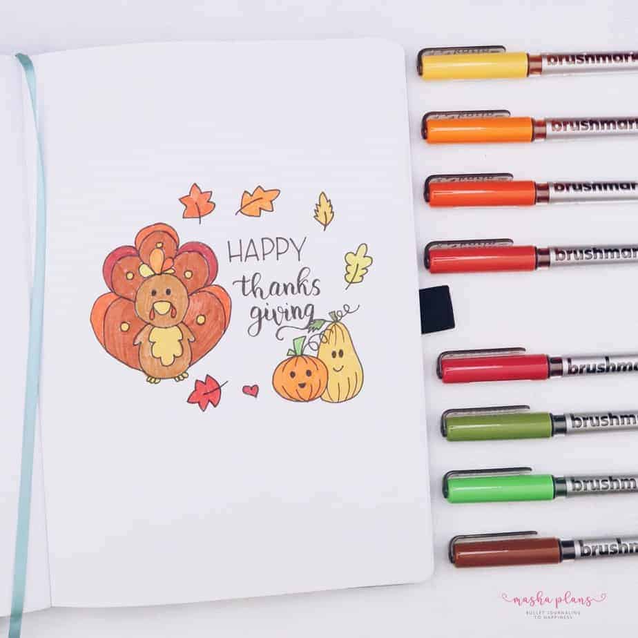 19+ Fun & Useful Thanksgiving Bullet Journal Ideas