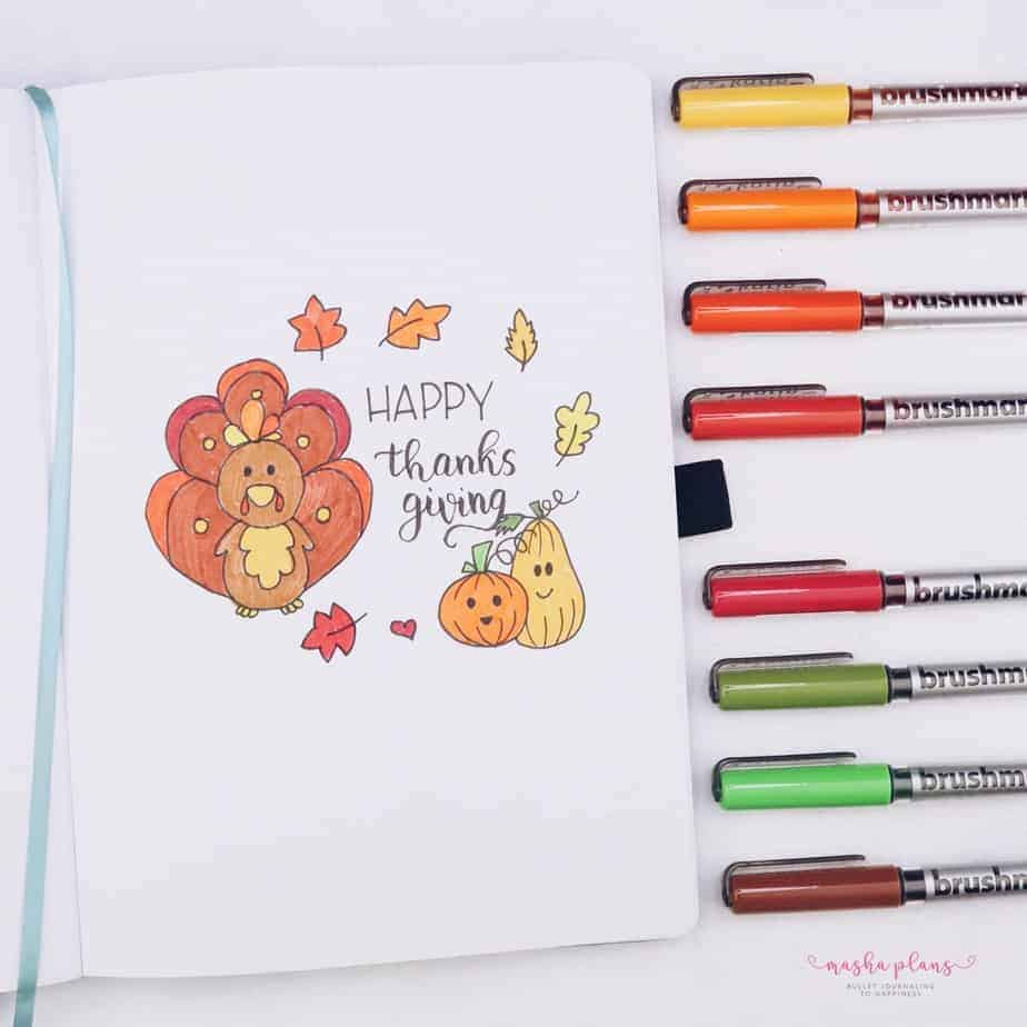 19+ Fun & Useful Thanksgiving Bullet Journal Ideas