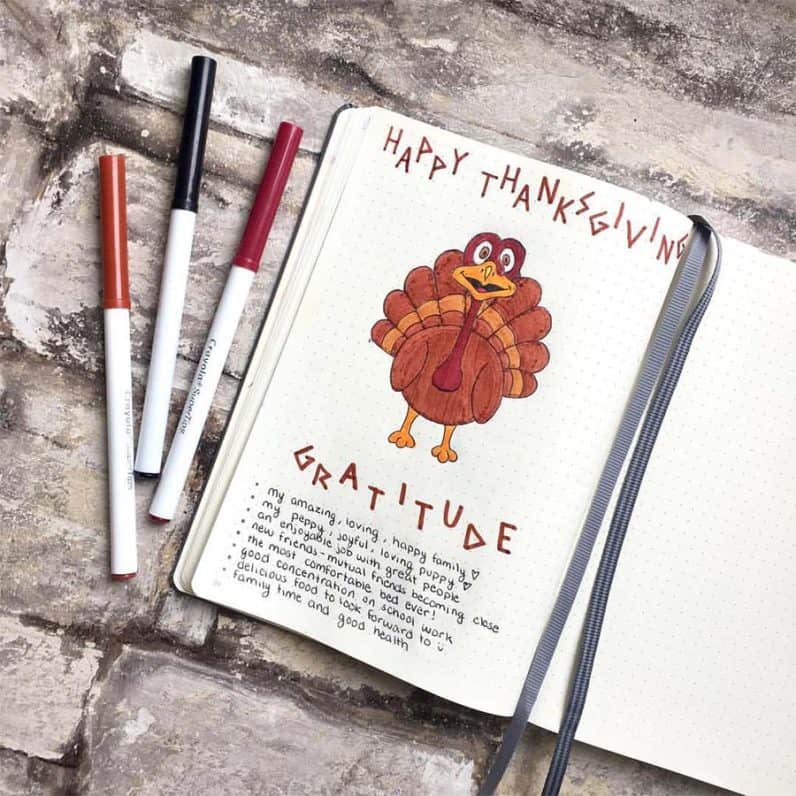 19+ Fun & Useful Thanksgiving Bullet Journal Ideas