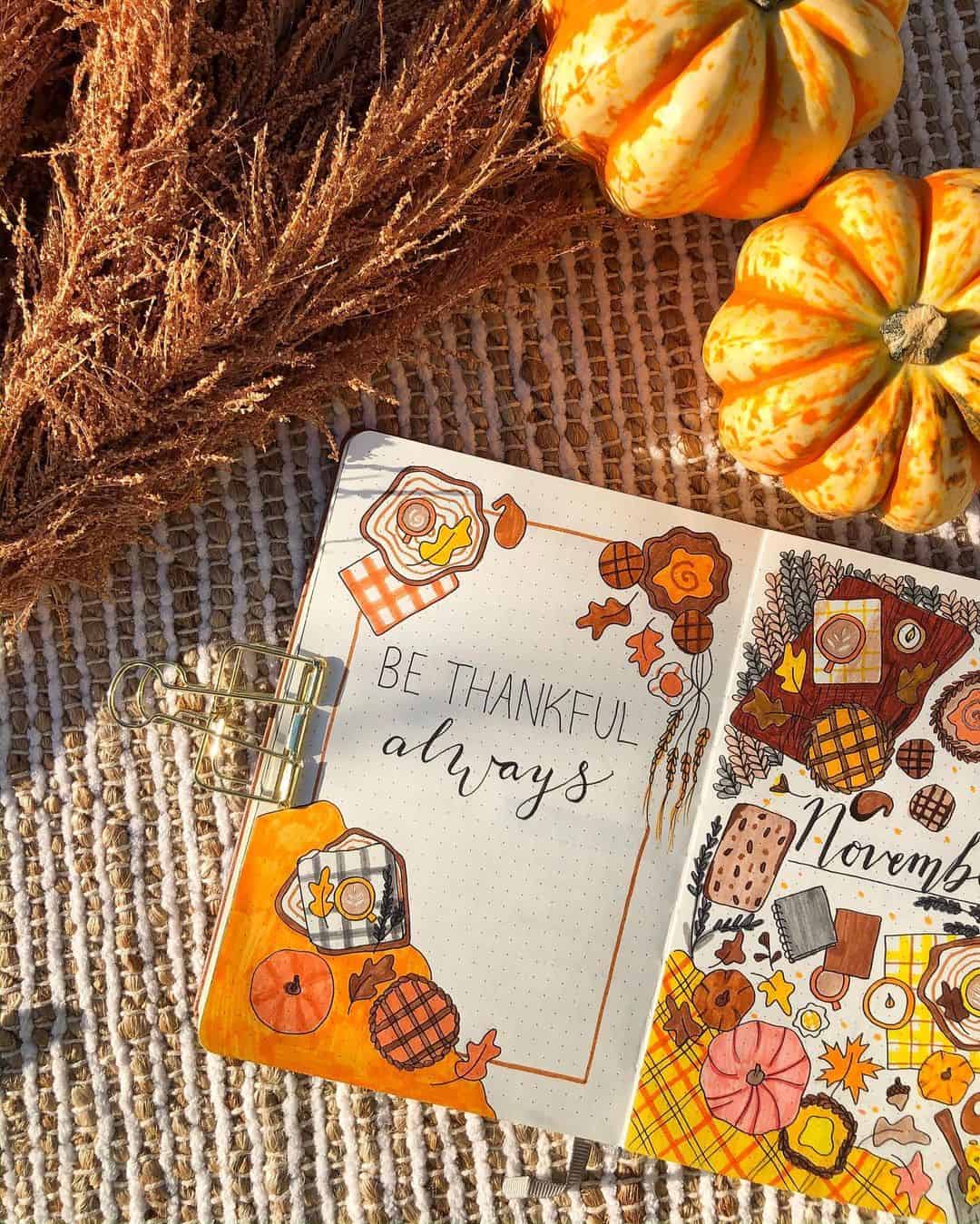 19+ Fun & Useful Thanksgiving Bullet Journal Ideas