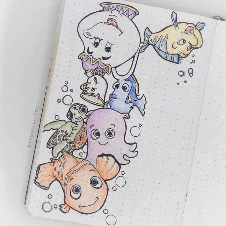69+ Extraordinary Disney Bullet Journal Inspirations - Masha Plans