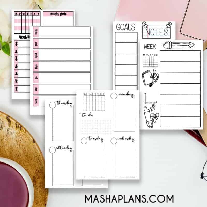 50+ FREE Bullet Journal Printables | Masha Plans