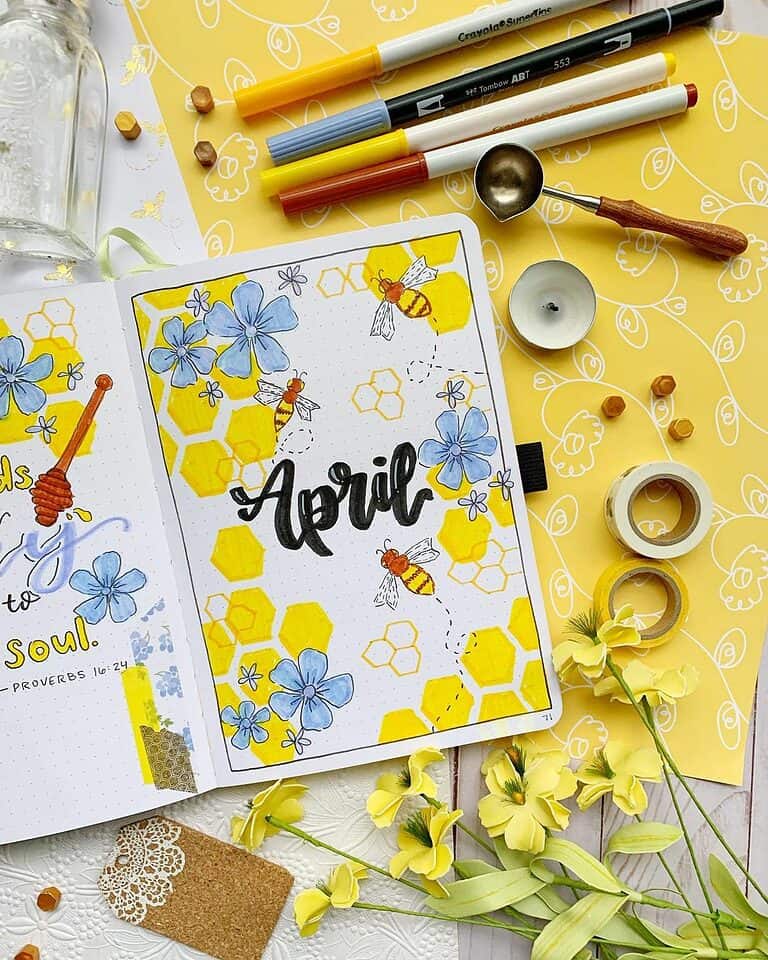 Spring Cover Page Ideas For Your Bullet Journal | Masha Plans