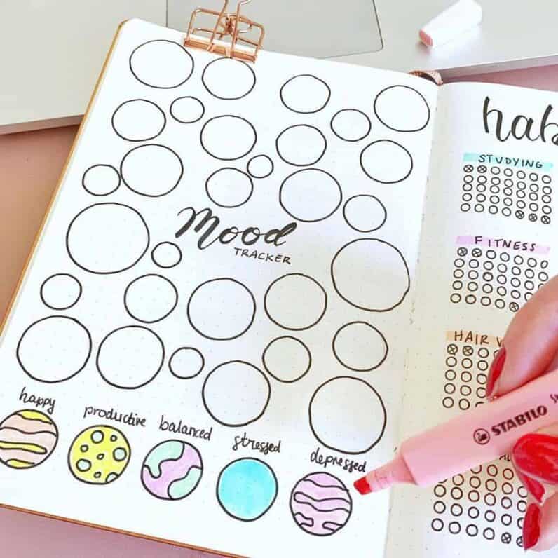 35+ Fun and Creative Bullet Journal Mood Trackers and How To Use Them ...