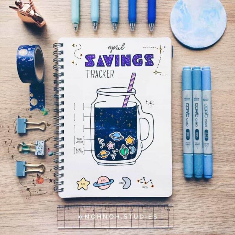11 Bullet Journal Savings Tracker Ideas | Masha Plans