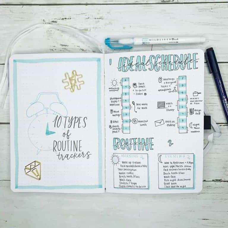 Bullet Journal Routine Spread Inspirations Masha Plans