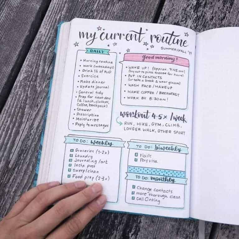 Bullet Journal Routine Spread Inspirations Masha Plans
