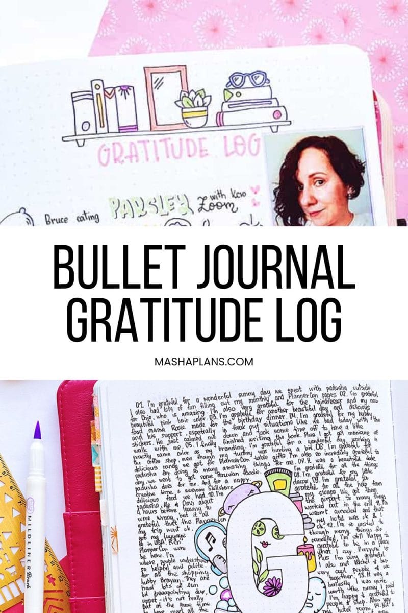 Bullet Journal Gratitude Log For Happiness In Your Life