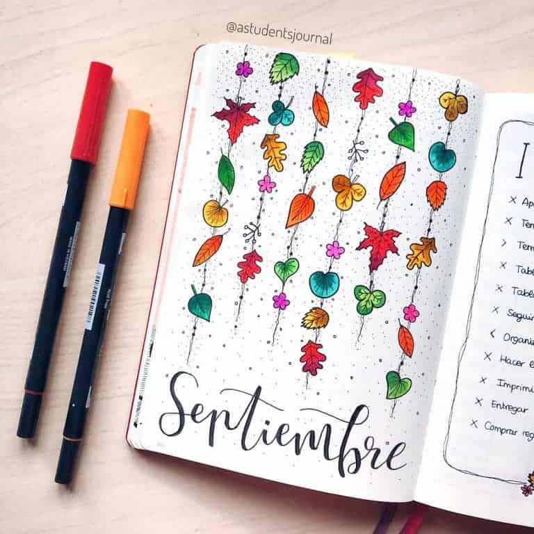 35+ September Bullet Journal Cover Page Ideas | Masha Plans
