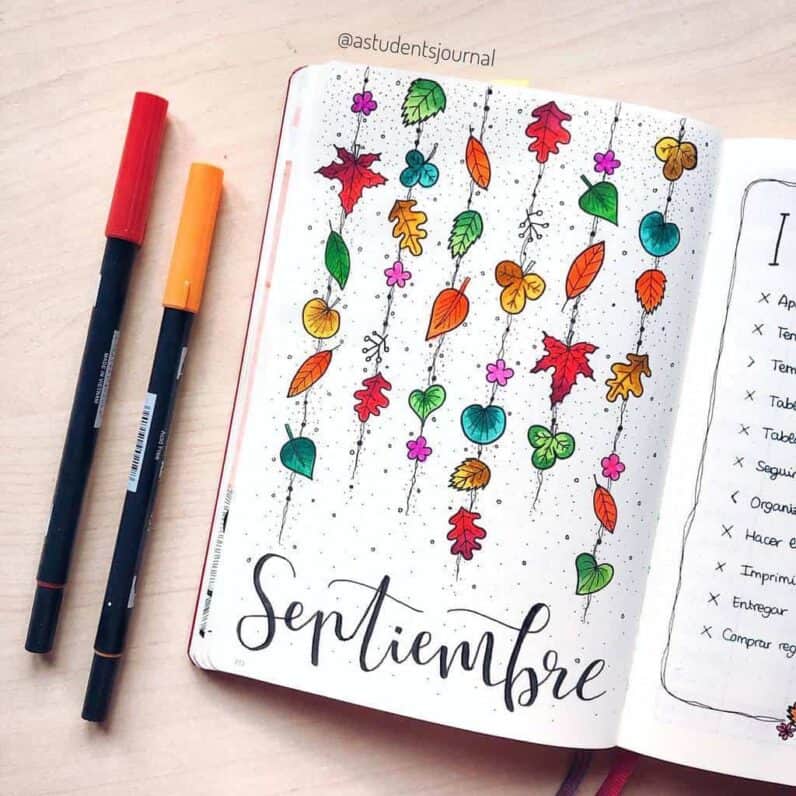 35+ September Bullet Journal Cover Page Ideas | Masha Plans