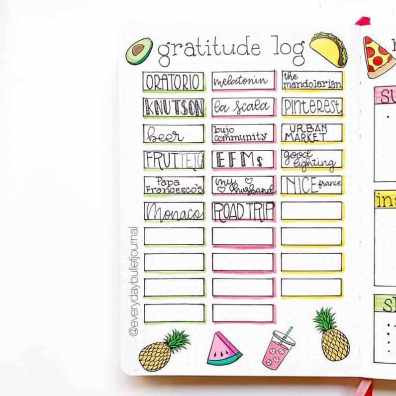 Bullet Journal Gratitude Log For Happiness In Your Life | Masha Plans