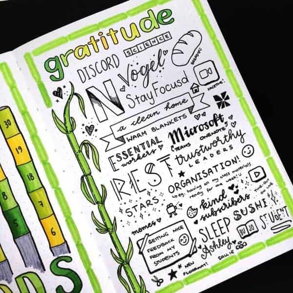 21 Bullet Journal Gratitude Page Inspirations