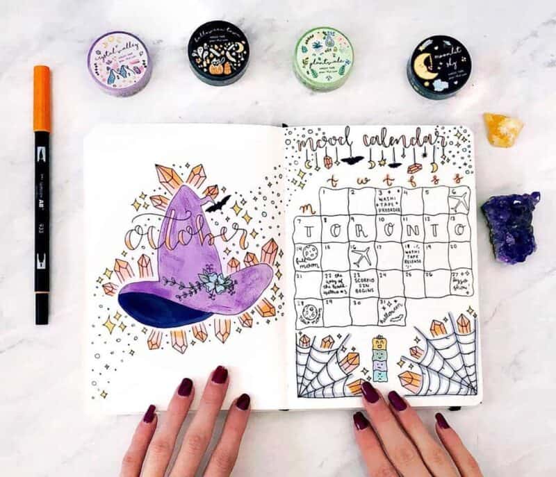 61+ Halloween Bullet Journal Inspirations, Doodles and Ideasl | Masha Plans