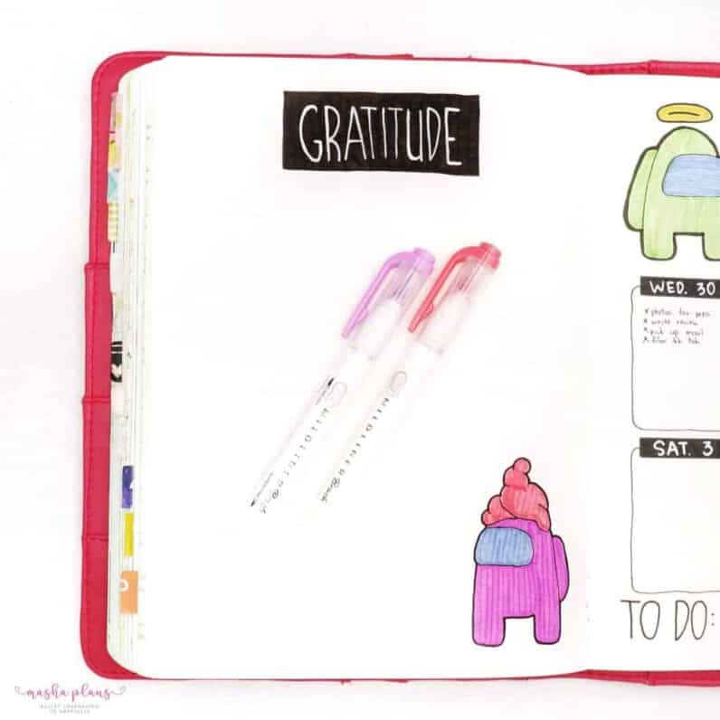 Among Us Themed Bullet Journal Inspirations | Masha Plans