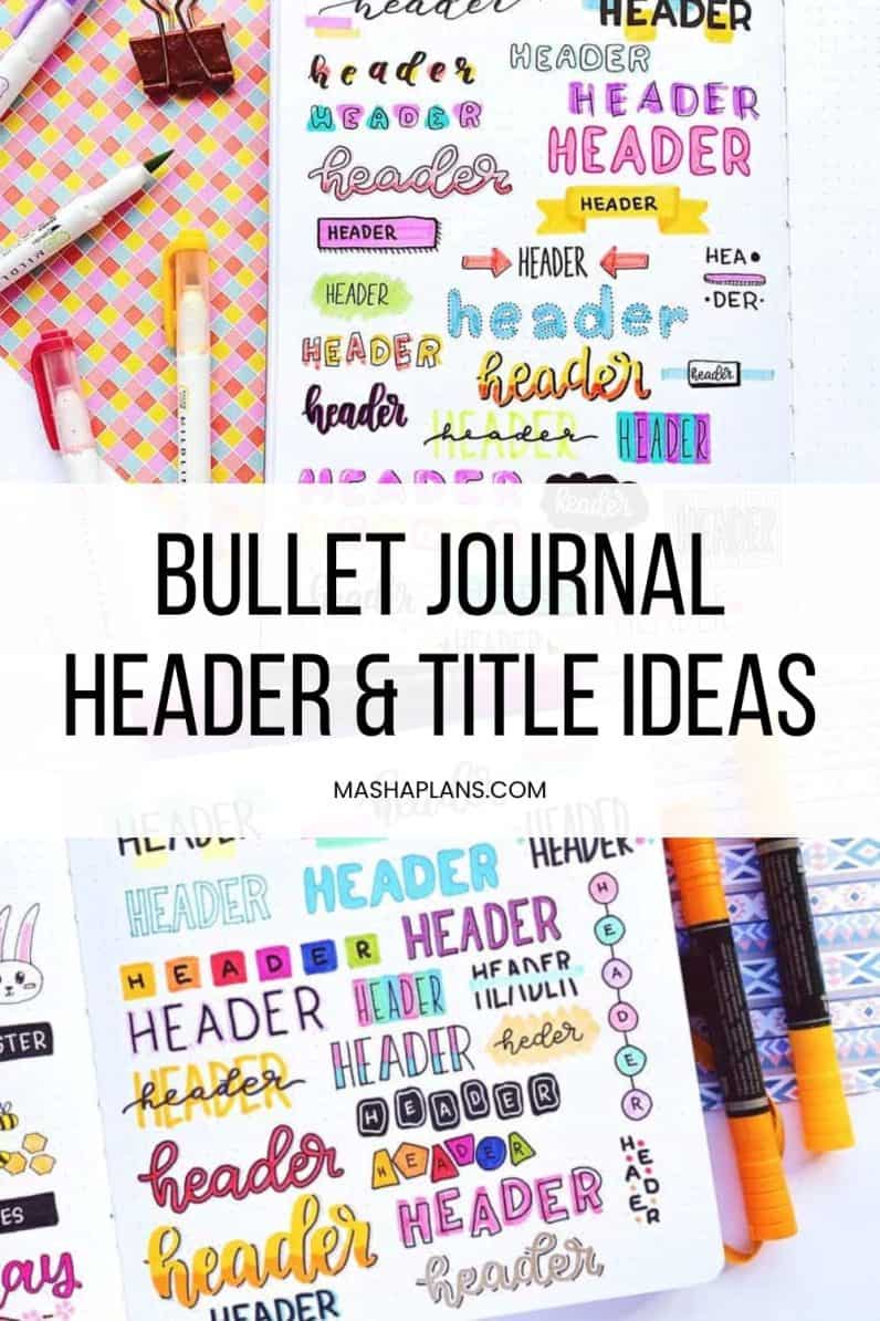 90+ Bullet Journal Header And Title Ideas