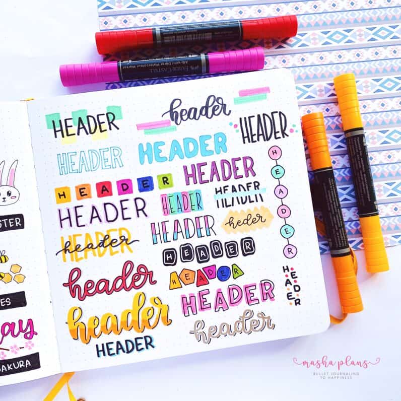 50+ Beautiful Header Ideas For Your Bullet Journal