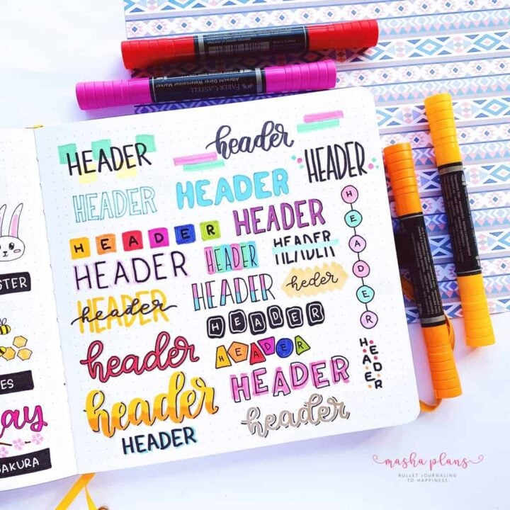 50+ Beautiful Header Ideas For Your Bullet Journal