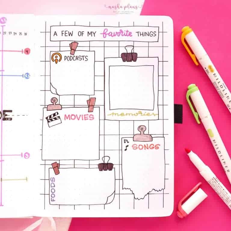 17 Bullet Journal Page Ideas For Your New Journal | Masha Plans