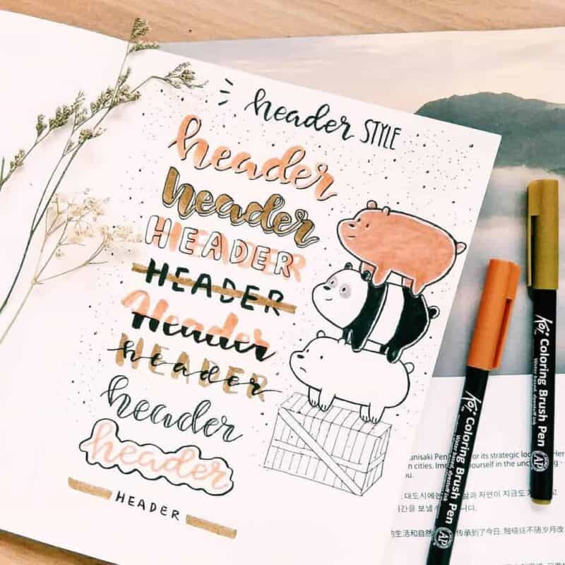 Kawaii Header Ideas For Your Bullet Journal