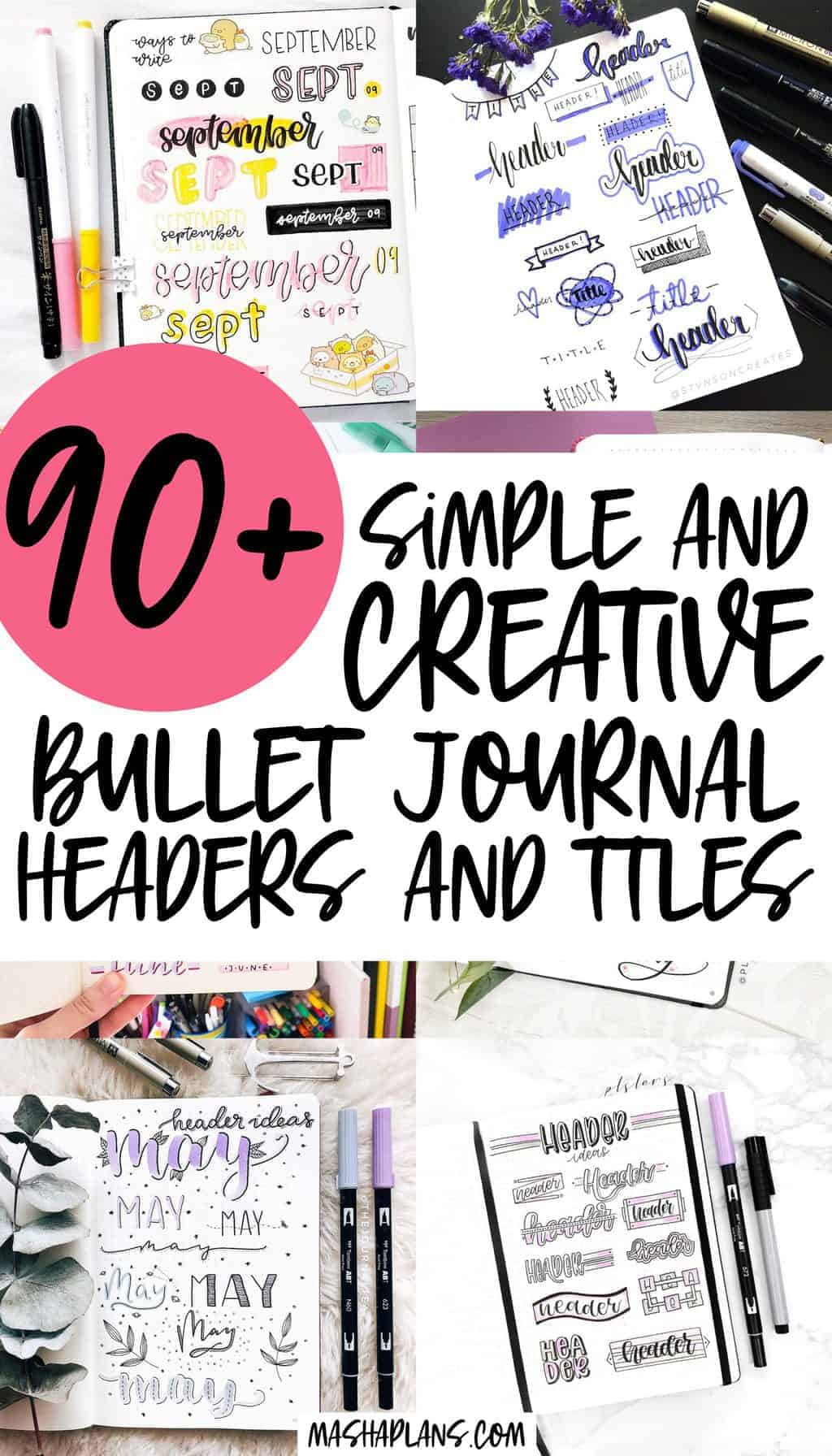 90+ Bullet Journal Header And Title Ideas