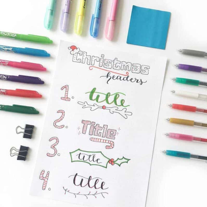 Christmas Title Ideas To Decorate Your Bullet Journal