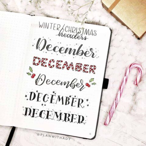Creative December Headers To Decorate Your Journal | Masha Plans