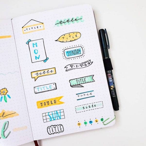Cute Title Ideas For Your Bullet Journal | Masha Plans