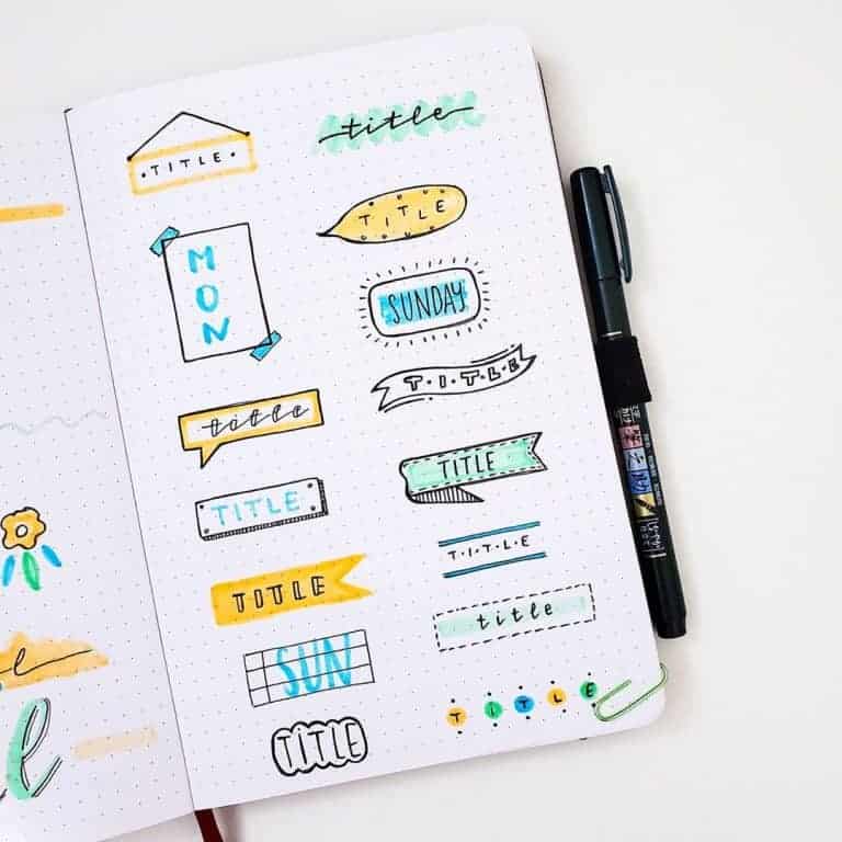 Cute Title Ideas For Your Bullet Journal | Masha Plans